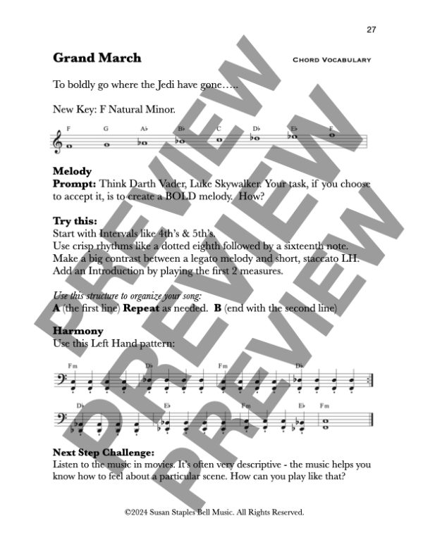 Exploring Improvisation: Method Book – Susan Staples Bell Music