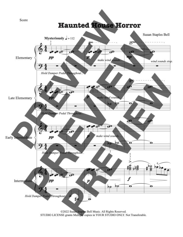 Haunted House Horror! Multi Level Ensemble – Susan Staples Bell Music